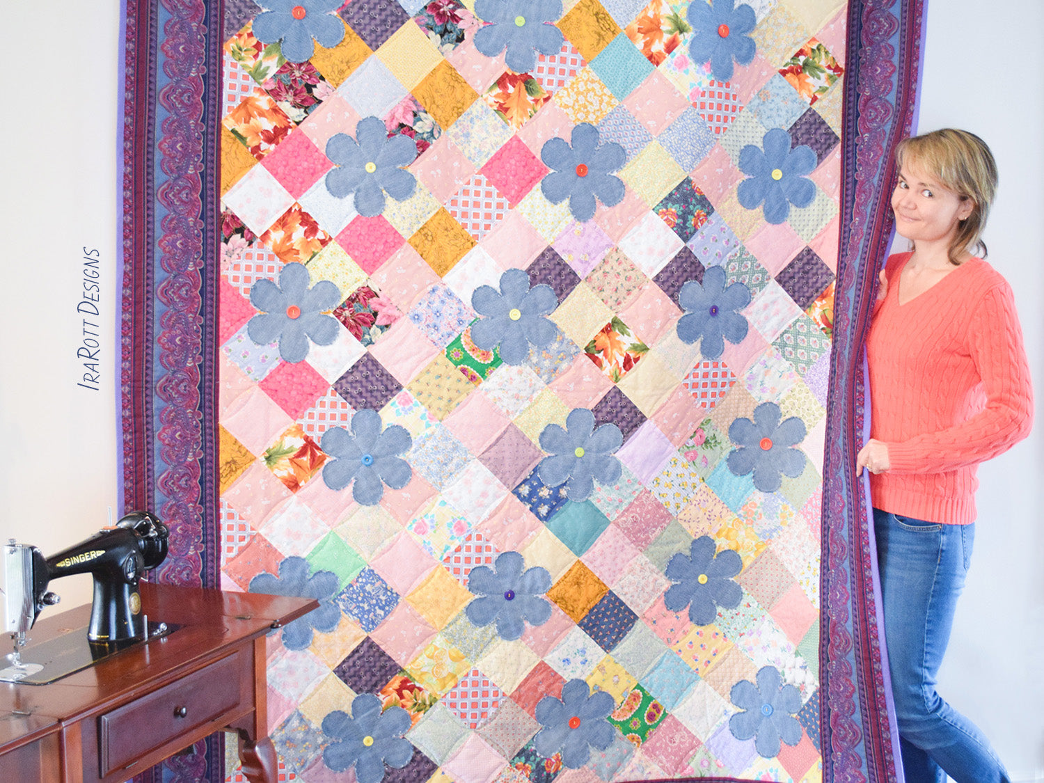 Scrappy Daisy Garden Quilt Pattern – IraRott Designs