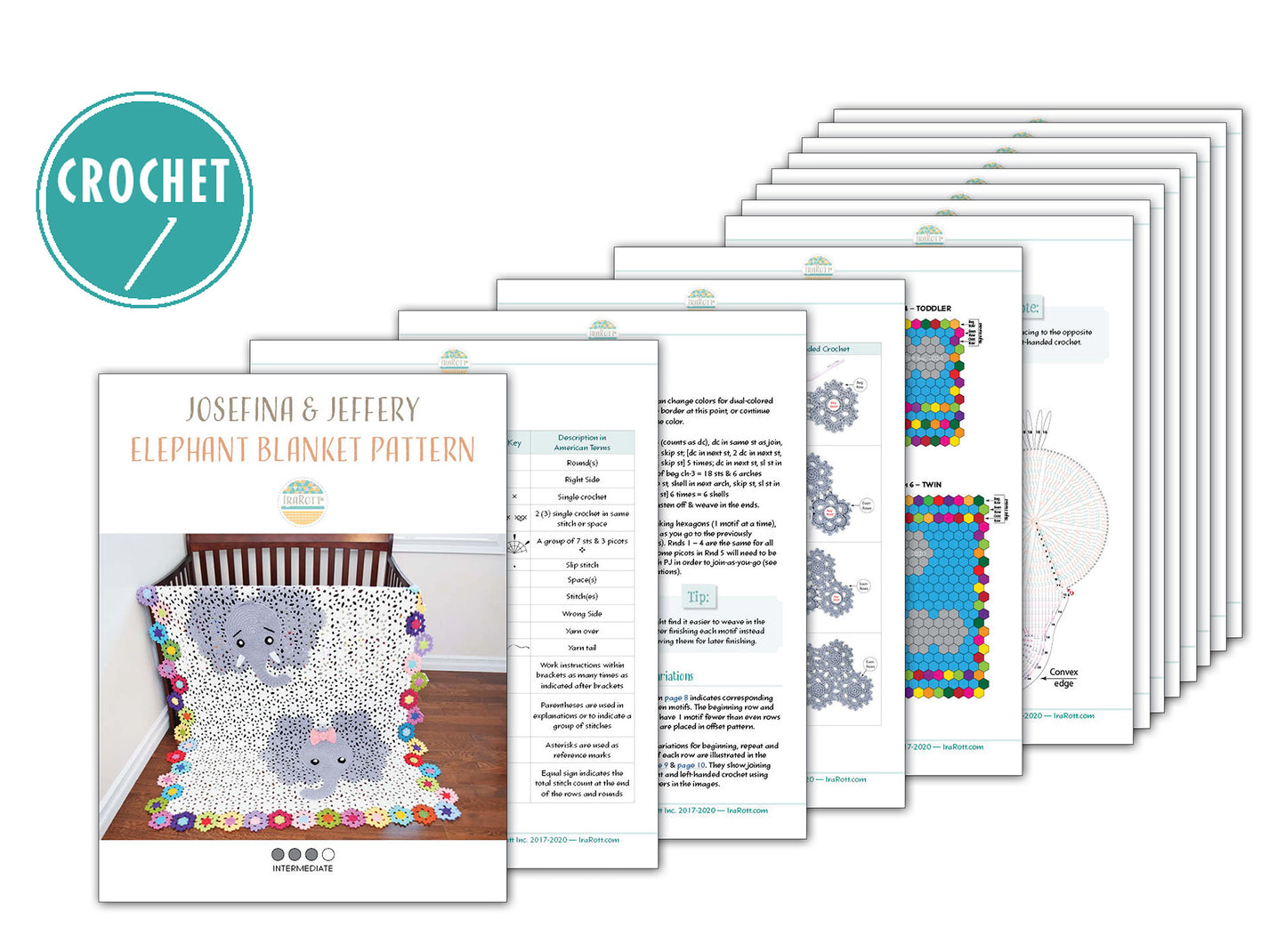 Josefina and Jeffery Elephant Blanket Crochet Pattern – IraRott Designs