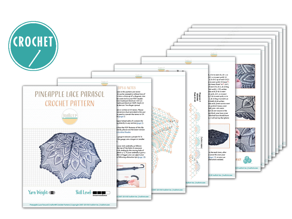 Pineapple Lace Parasol Crochet Pattern – IraRott Designs