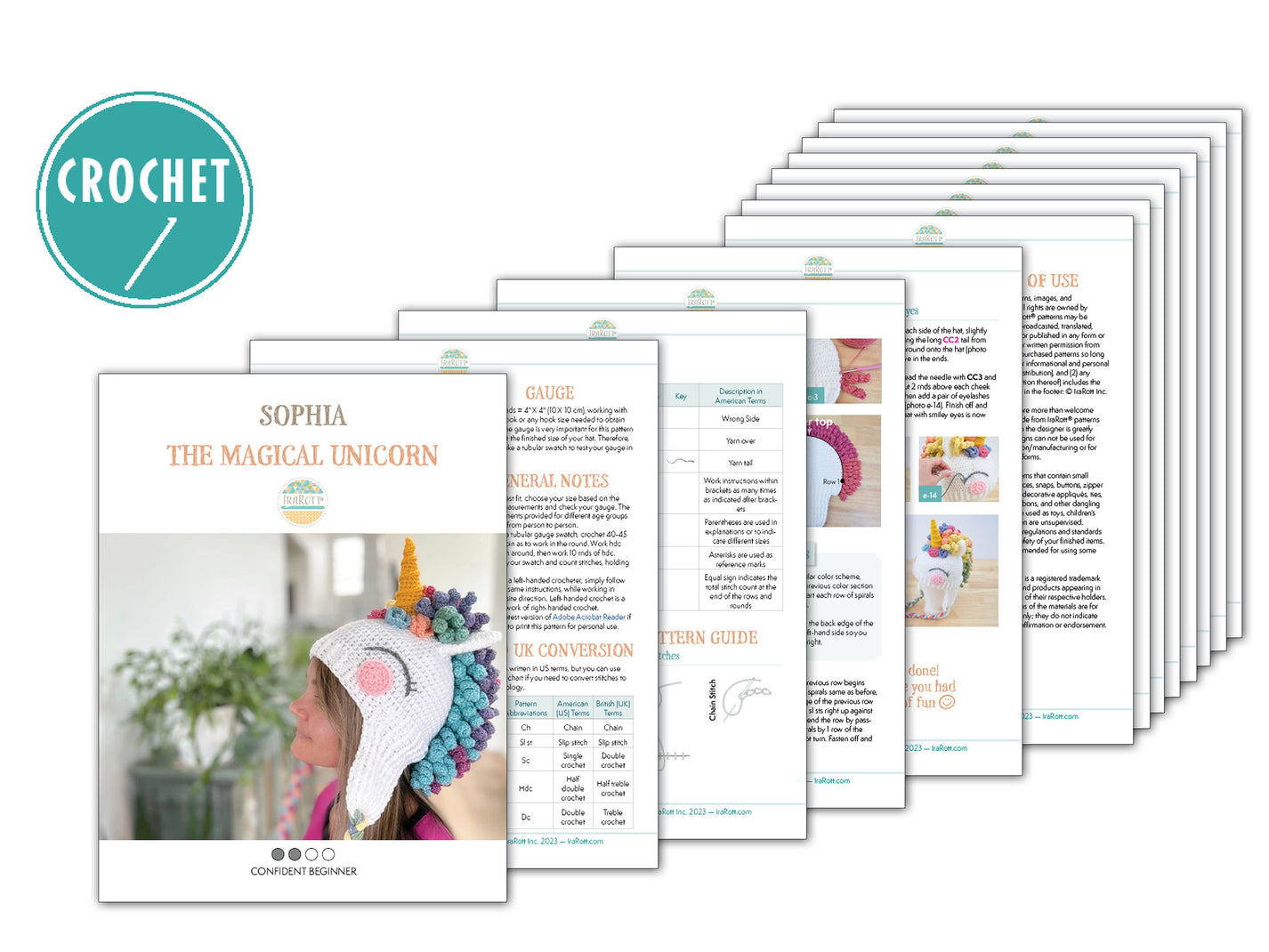 Sophia The Magical Unicorn Hat Crochet Pattern – IraRott Designs