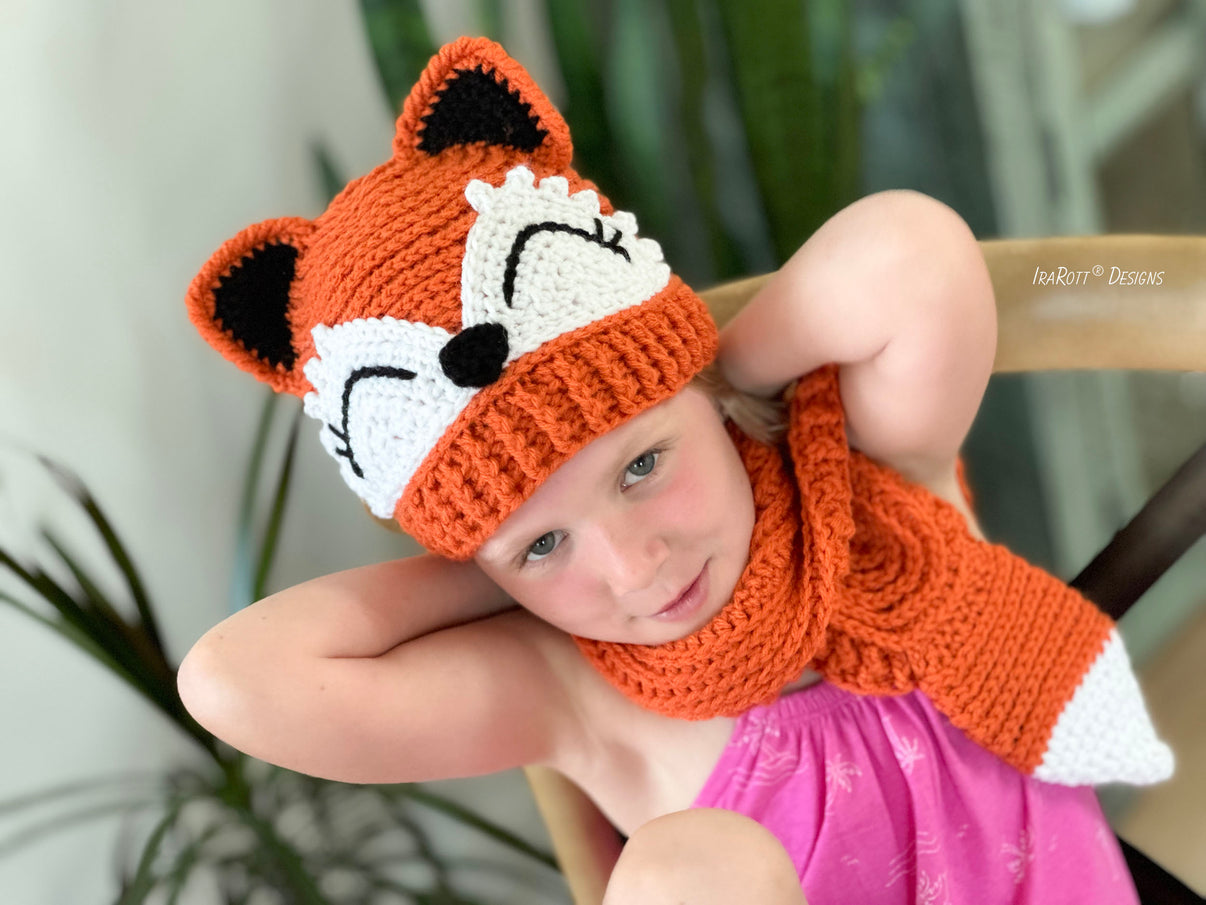 The Artful Fox Hat and Scarf Crochet Pattern – IraRott Designs
